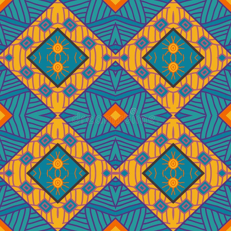 Colorful Seamless Ethnic Pattern Stock Vector - Illustration of ethnic ...