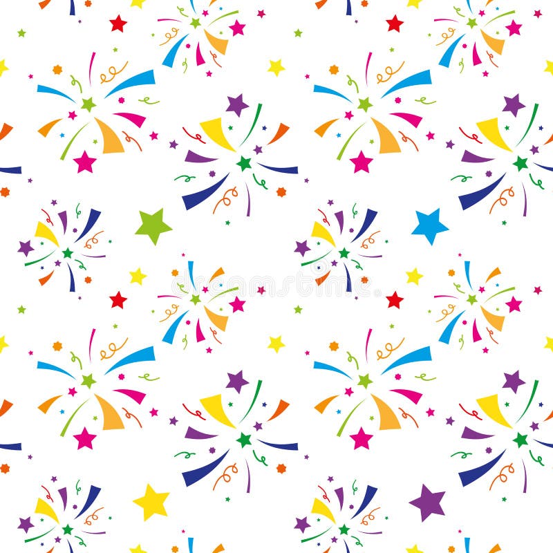 Seamless Fireworks Background Stock Illustration - Illustration of ...