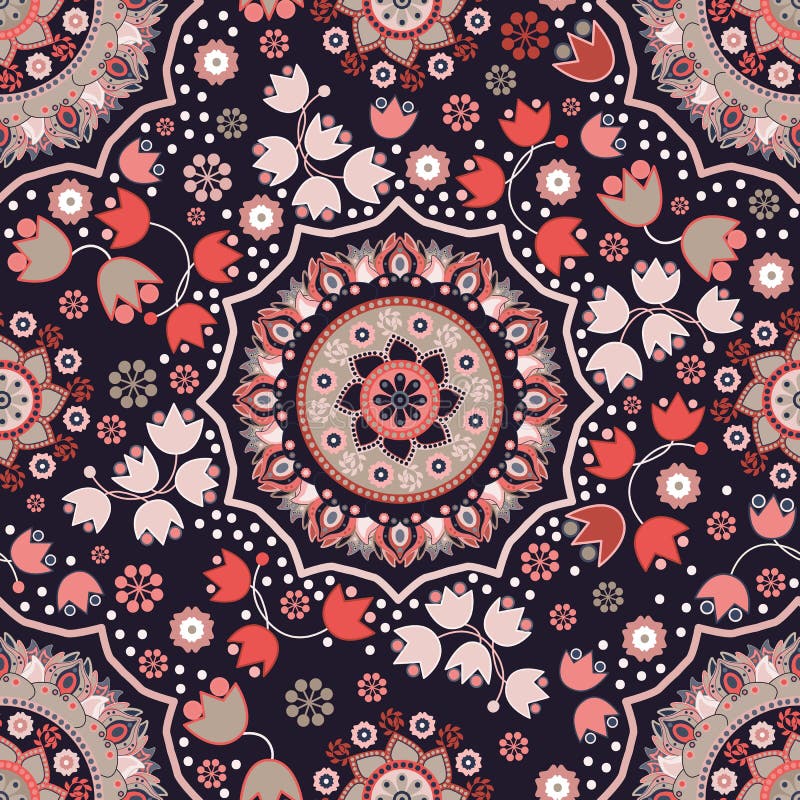 Colorful Seamless Floral Pattern Stock Vector - Illustration of ...