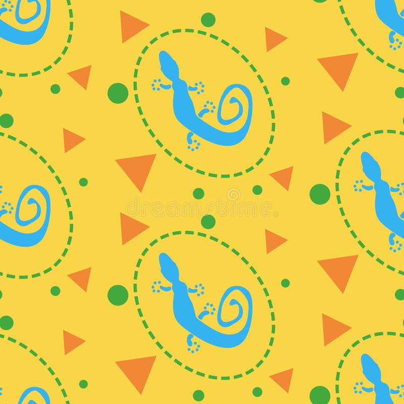 Colorful Seamless Gecko Pattern Stock Vector - Illustration of ...