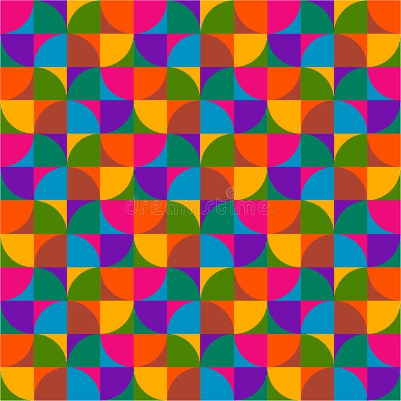 Colorful Seamless Geometric Pattern with Quarter Circle , Abstract ...