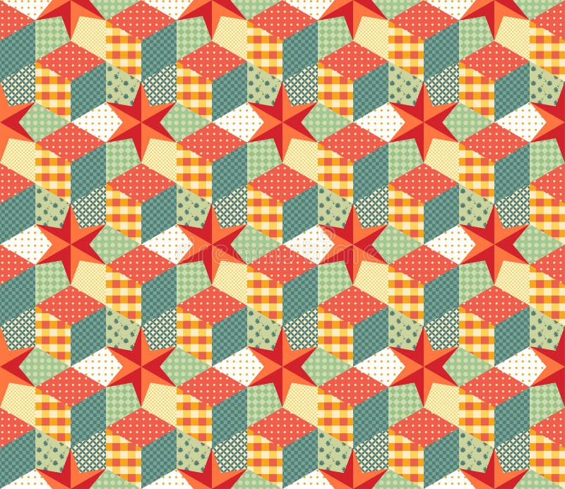 Colorful Seamless Patchwork Pattern for Christmas. Stock Vector ...