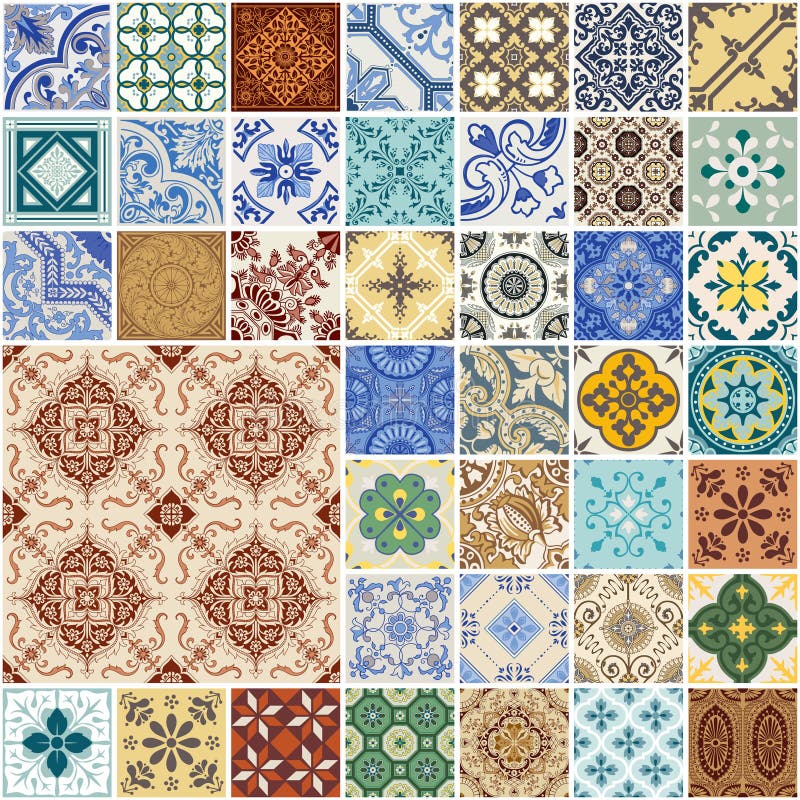 Vector Seamless Texture Beautiful Mega Patchwork Pattern For Design