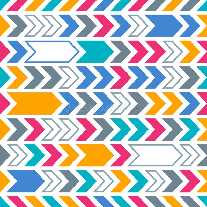 Colorful Seamless Pattern Abstract Arrows Design Stock Illustration ...