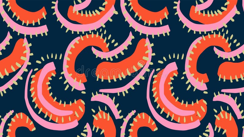 Colorful Seamless Pattern with Abstract Organic Shapes. Vector Hand ...