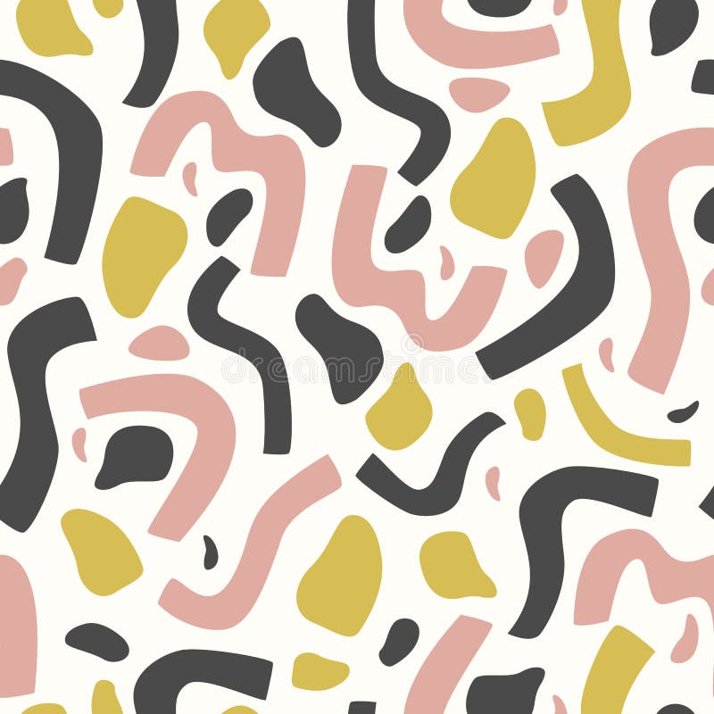 Colorful Seamless Pattern Abstract Style for Design, Bright Curved ...