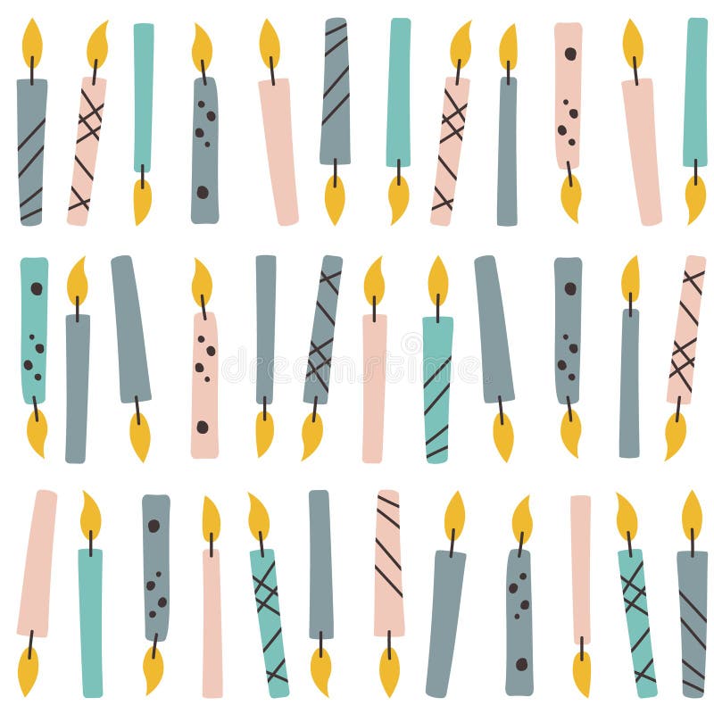 Colorful Seamless Pattern with Candles. Decorative Cute Background ...
