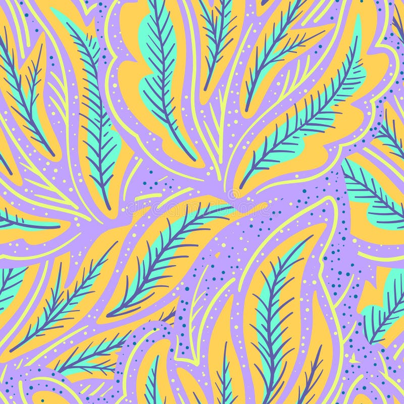 Colorful Seamless Pattern with Chaotic Floral and Psychedelic Abstract ...