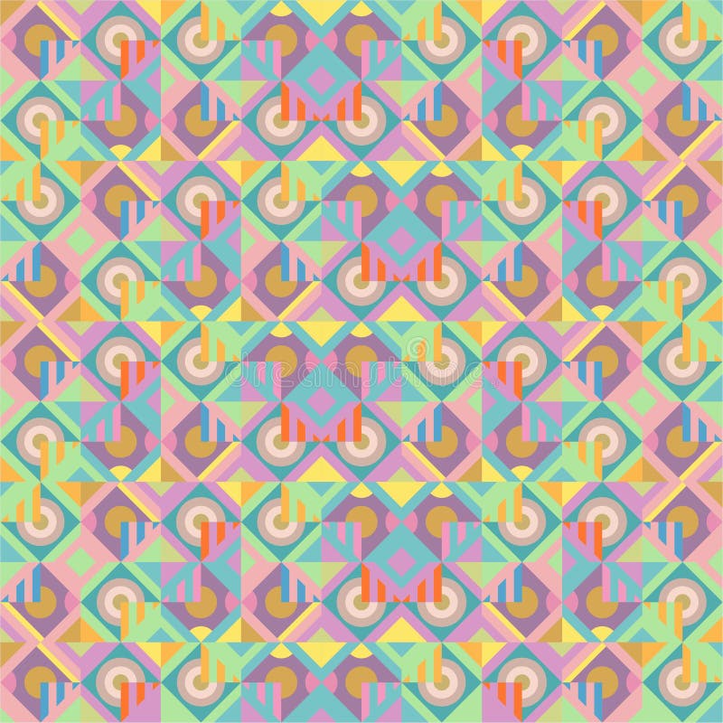 Colorful Seamless Pattern with Circles and Rhombus, Abstract ...