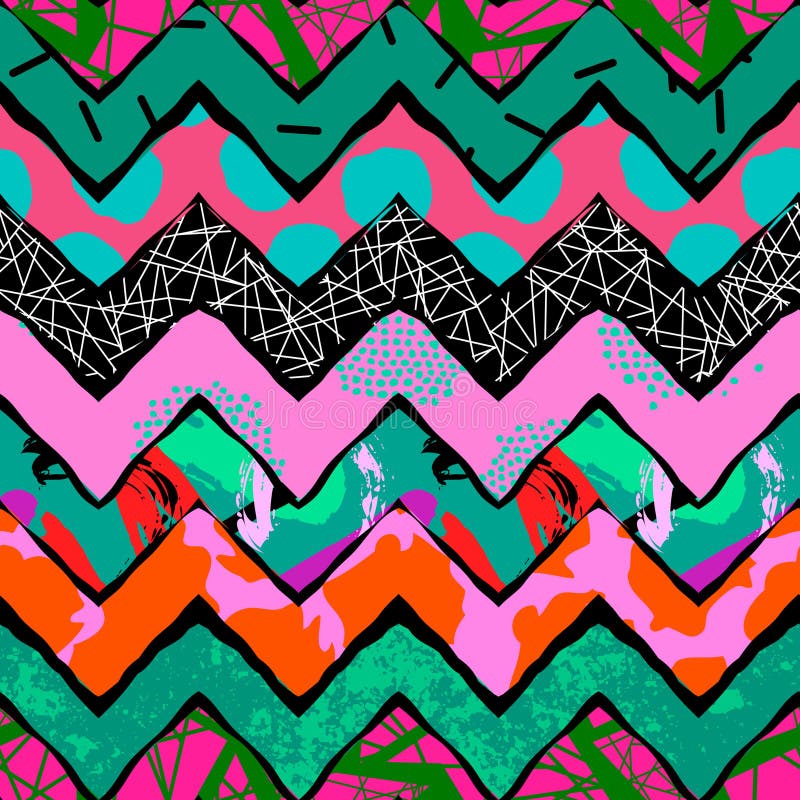 Colorful Seamless Pattern with Collage Art Texture. Stock Illustration ...