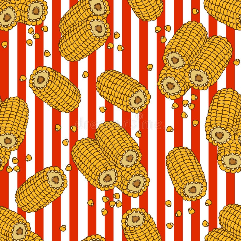 Colorful Seamless Pattern with Corn Stock Vector - Illustration of ...