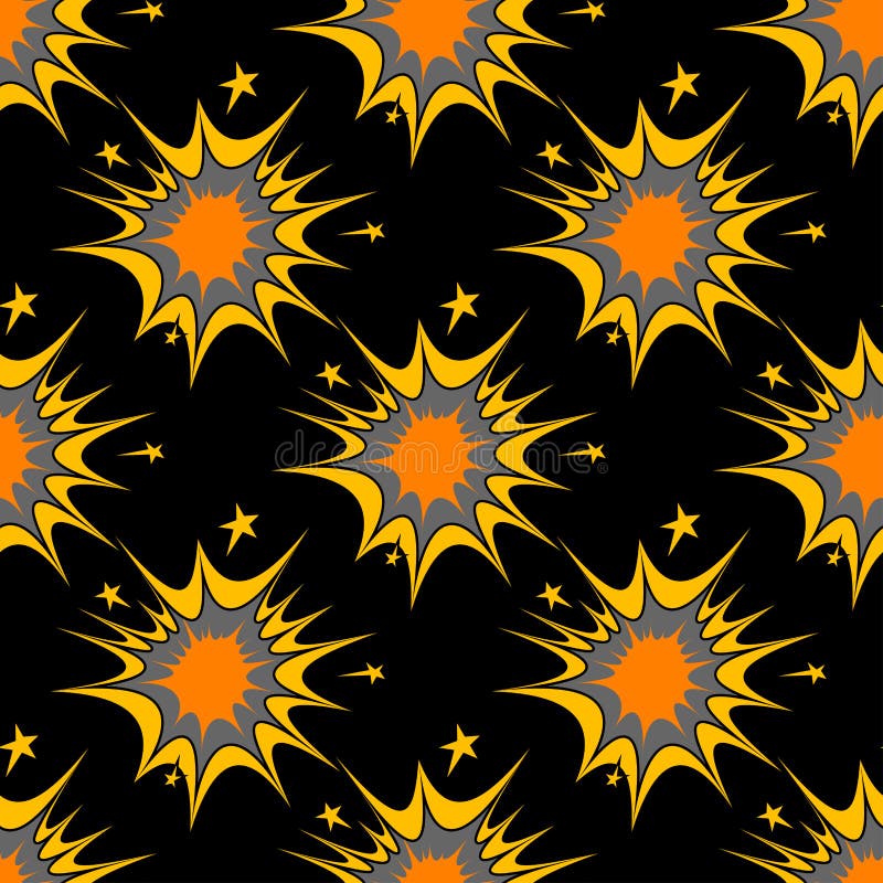 Colorful Seamless Pattern of Explosions Stock Illustration ...