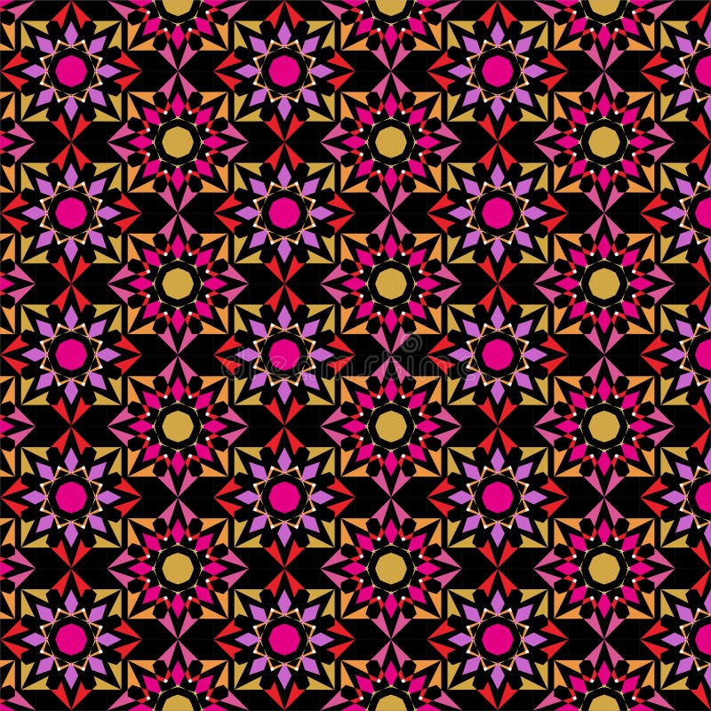 Colorful Seamless Pattern with Flowers , Abstract, Illustrator Floral ...