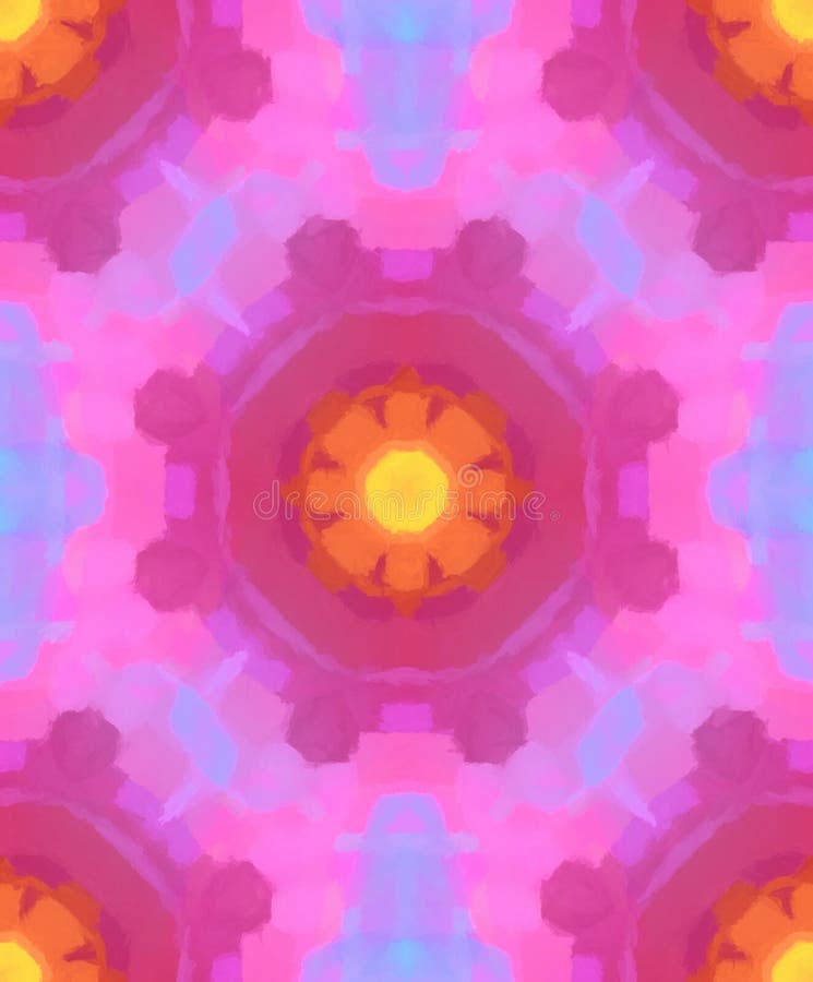 Colorful Seamless Pattern Made from Digital Painted Ornament Stock ...