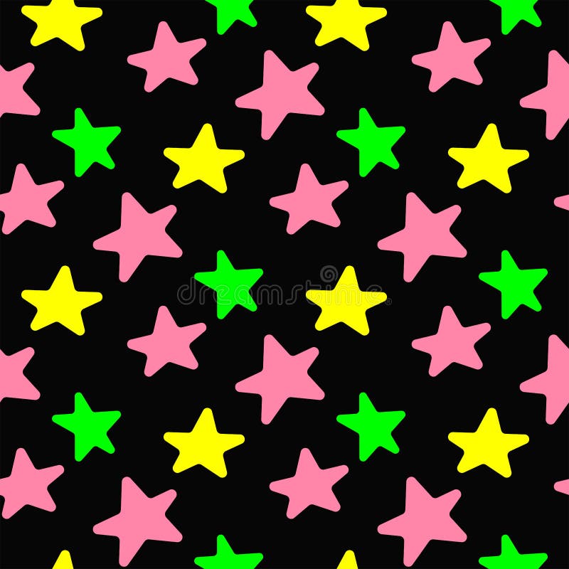 Colorful Seamless Pattern with Repeating Stars. Simple Youth Print ...