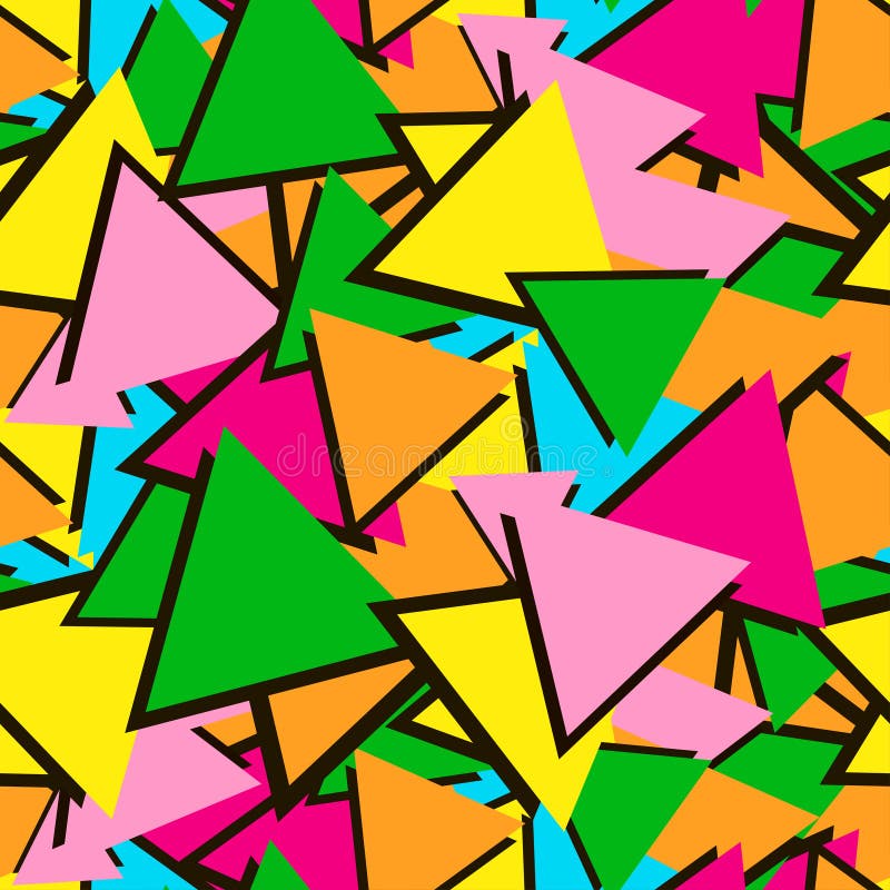Colorful Seamless Pattern from Triangles Stock Vector - Illustration of ...