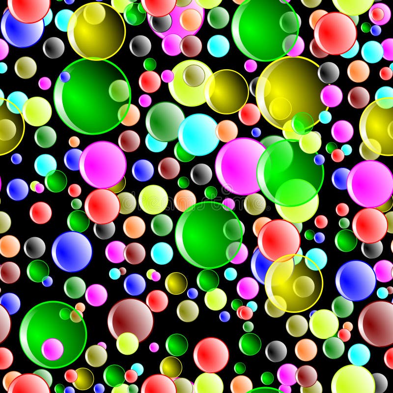 Colorful Seamless Pattern Vector of Various Bubbles Stock Illustration ...