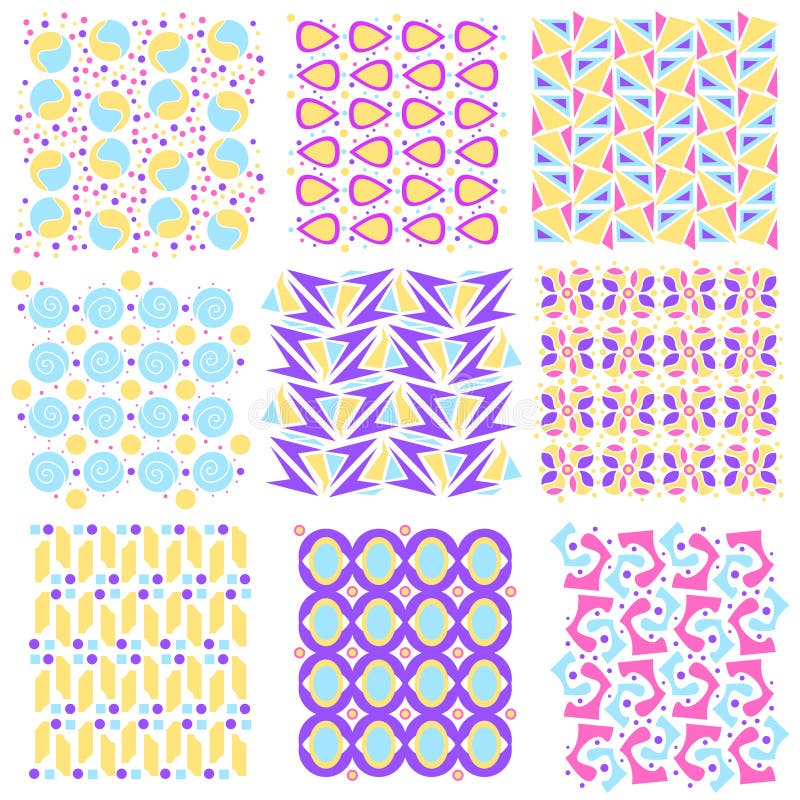 Colorful Seamless Tiling Texture Collection Stock Illustration ...