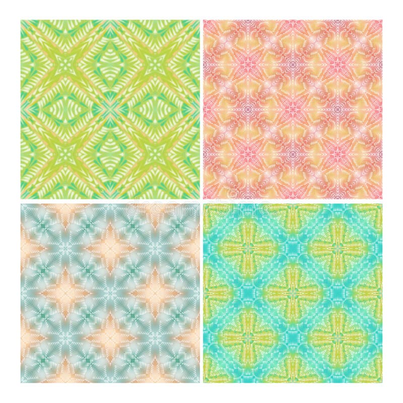 Colorful Seamless Tiling Textures Collection Stock Illustration ...