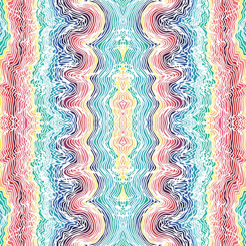 Seamless Waves Hand-drawn Pattern Stock Vector - Illustration of river ...