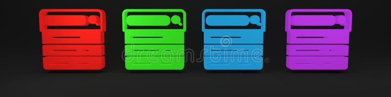 Colorful Search Engine Icon Isolated on Black Background. Minimalism ...