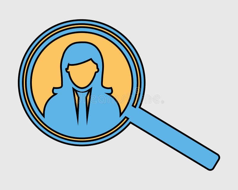 Search Female Employee Icon Stock Vector - Illustration of recruitment ...