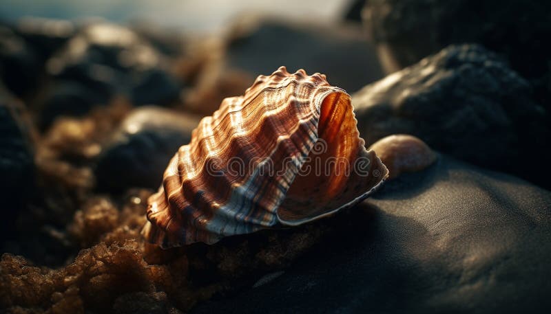 Colorful Seashell Patterns Adorn the Sandy Beach Generated by AI Stock ...