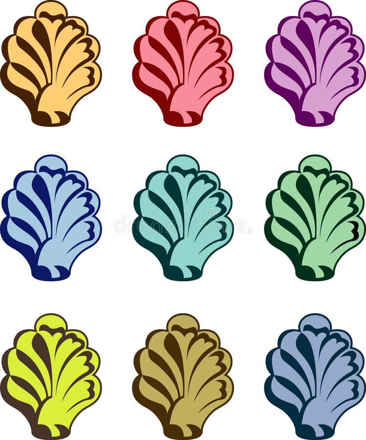 Colorful Seashells stock vector. Illustration of colours - 7315290
