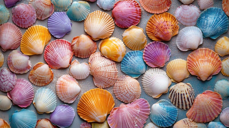 Colorful Seashells Texture stock photo. Image of shiny - 339172396