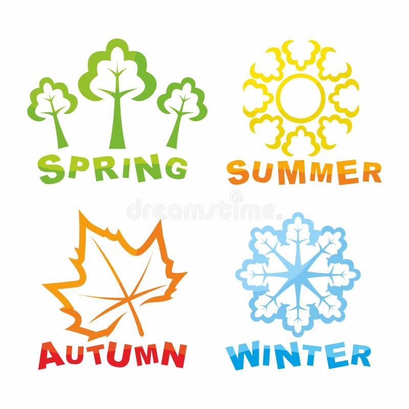 Four Seasons Icons stock illustration. Illustration of cold - 17872734