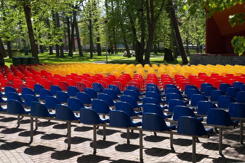 Colorful seats stock photo. Image of seat, concert, sport - 21629510
