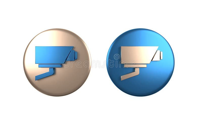 Colorful Security Camera Icon Isolated on White Background. Circle ...