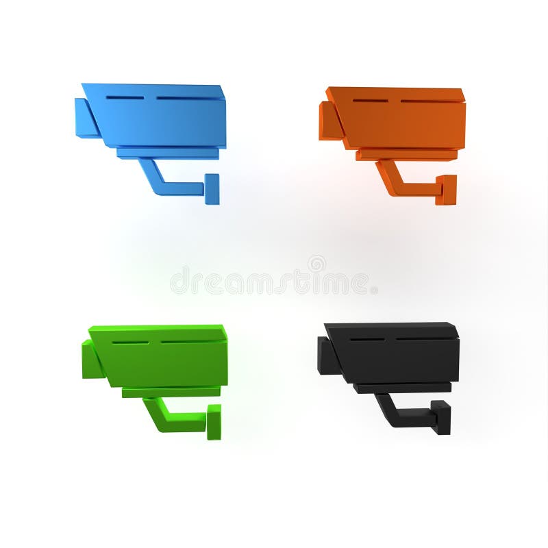 Colorful Security Camera Icon Isolated on White Background. Minimalism ...