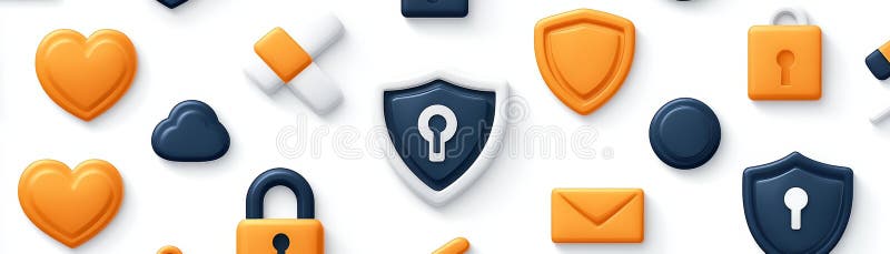 Colorful Security Icons on a White Background Stock Illustration ...