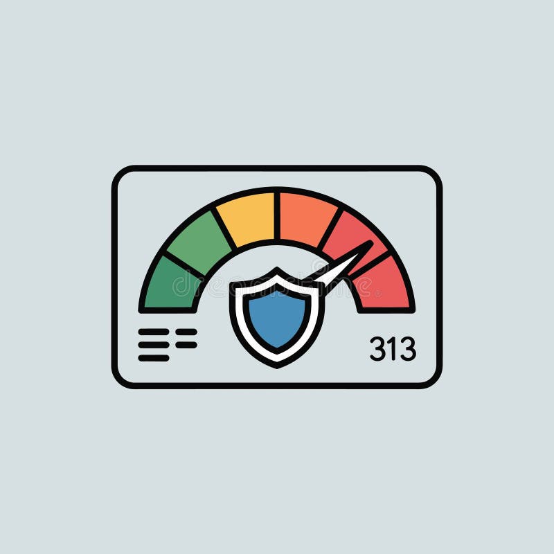 Colorful Security Meter Graphic Showing High Score 313 Stock ...