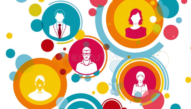 Colorful Segmented Circles with Human Icons Representing Market ...