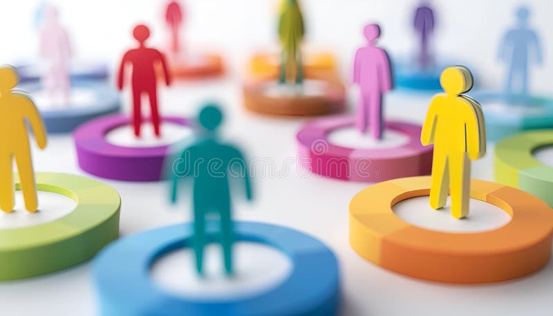 Colorful Segmented Circles with Human Icons Representing Market ...