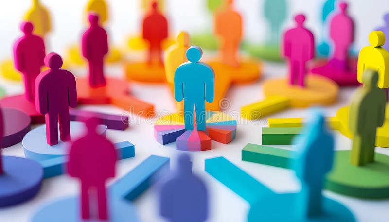 Colorful Segmented Circles with Human Icons Representing Market ...