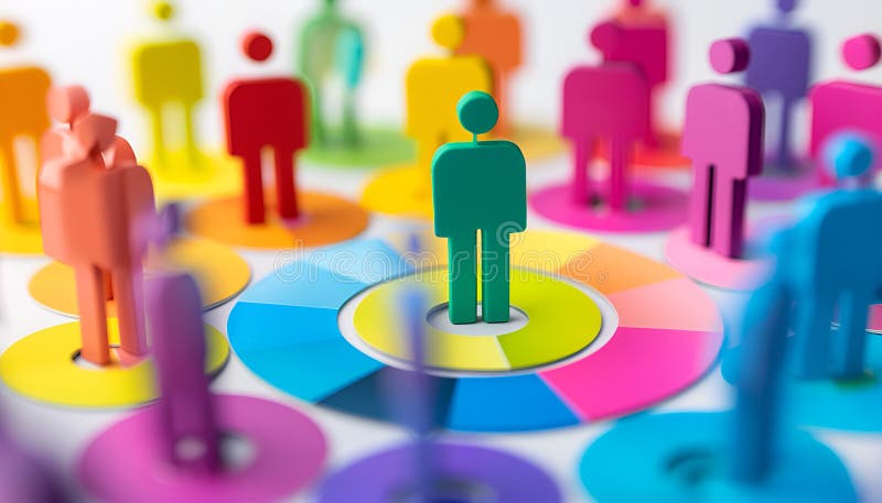 Colorful Segmented Circles with Human Icons Representing Market ...