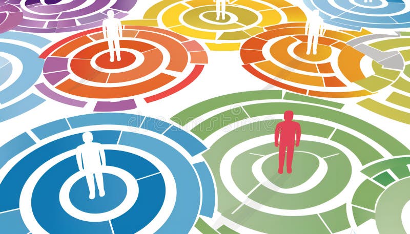 Colorful Segmented Circles with Human Icons Representing Market ...
