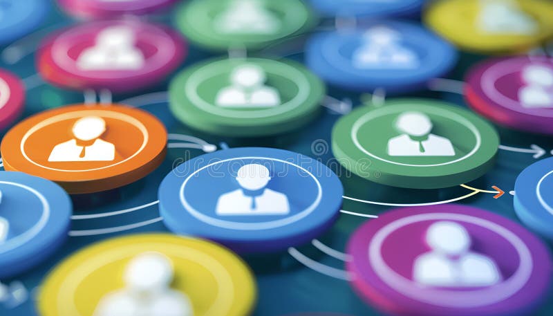 Colorful Segmented Circles with Human Icons Representing Market ...