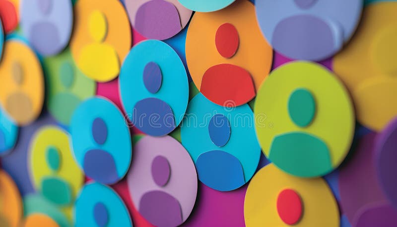 Colorful Segmented Circles with Human Icons Representing Market ...
