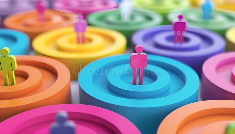 Colorful Segmented Circles with Human Icons Representing Market ...