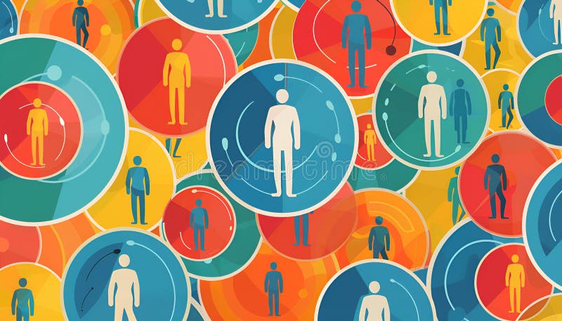 Colorful Segmented Circles with Human Icons Representing Market ...