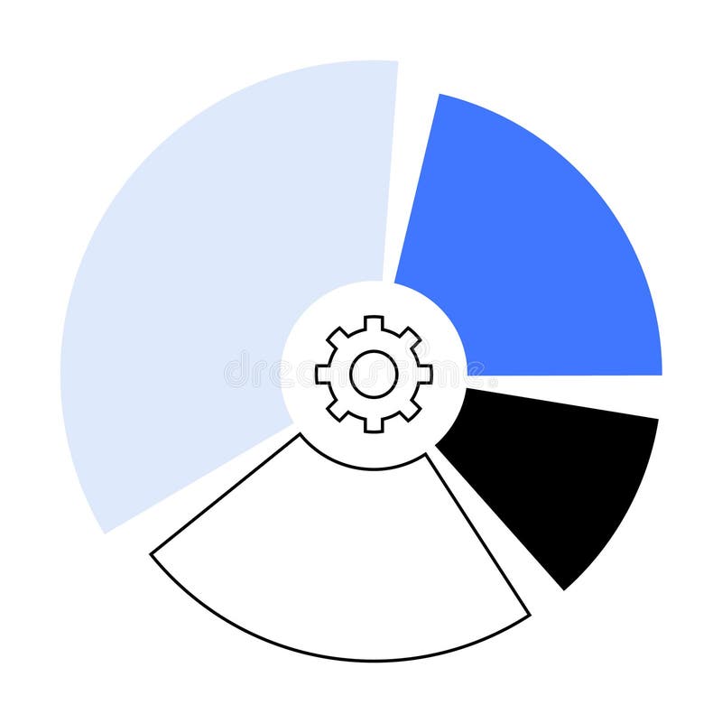 Colorful Segmented Circular Chart with Gear Icon in Center ...