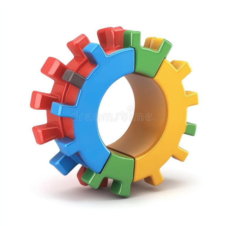 Colorful Interlocking Gears: Teamwork and Collaboration Concept Stock ...