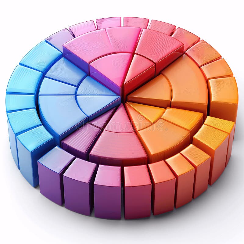 Analyze Business Reports with Pie Chart Stock Illustration ...