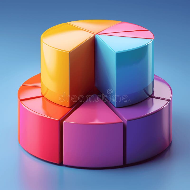 Tilted 3D Pie Chart with Dynamic Angles Stock Illustration ...