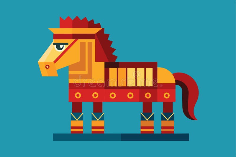 A Colorful, Semi-flat Depiction of a Trojan Horse Designed for ...