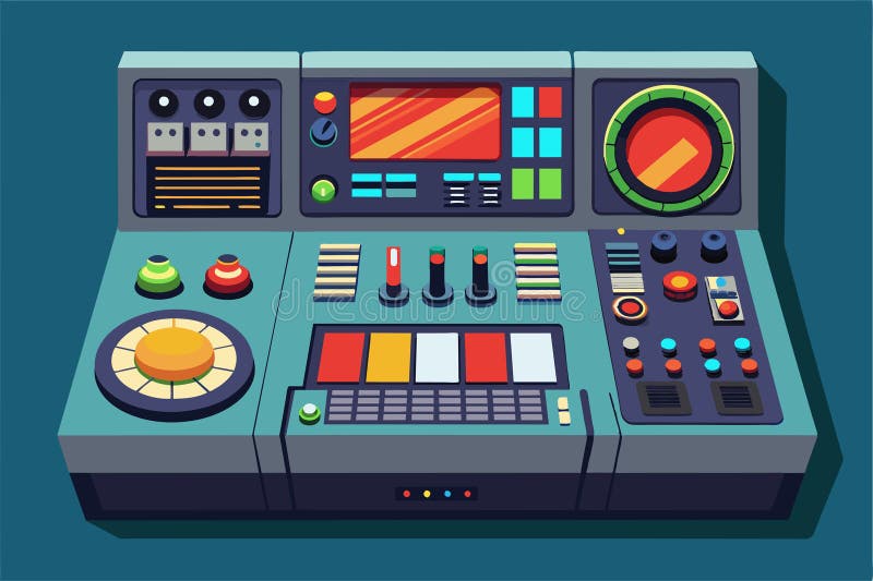 A Colorful, Semi-flat Illustration of a Customizable Control Panel with ...